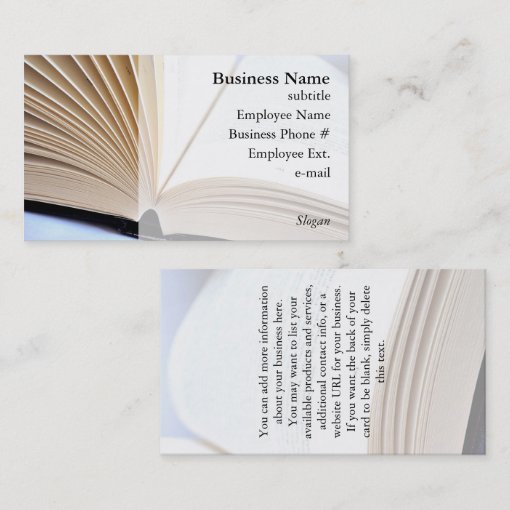 Open Book Business Cards | Zazzle