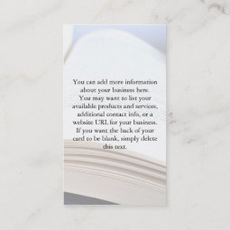 Open Book Business Cards | Zazzle