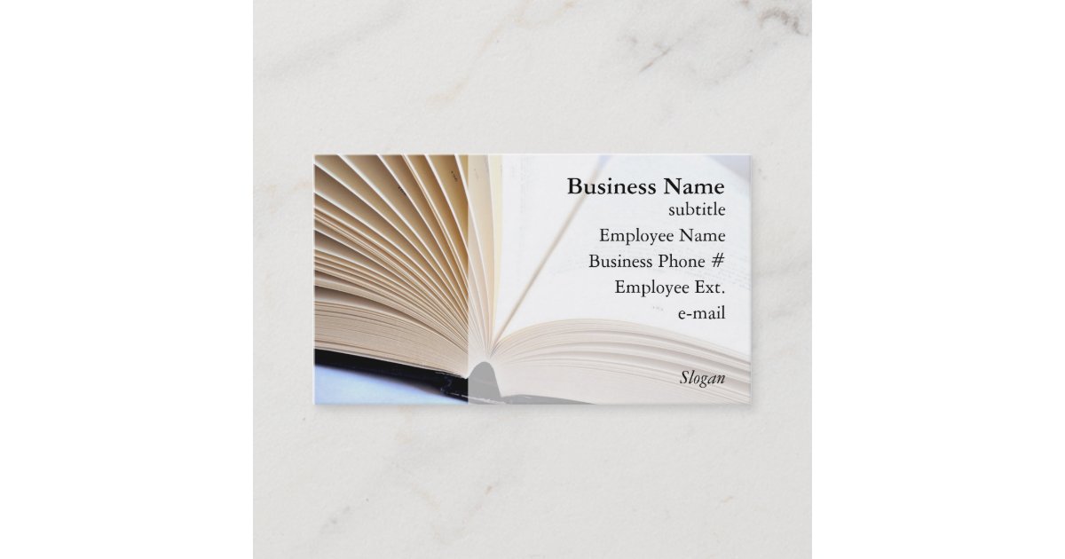 Open Book Business Cards | Zazzle