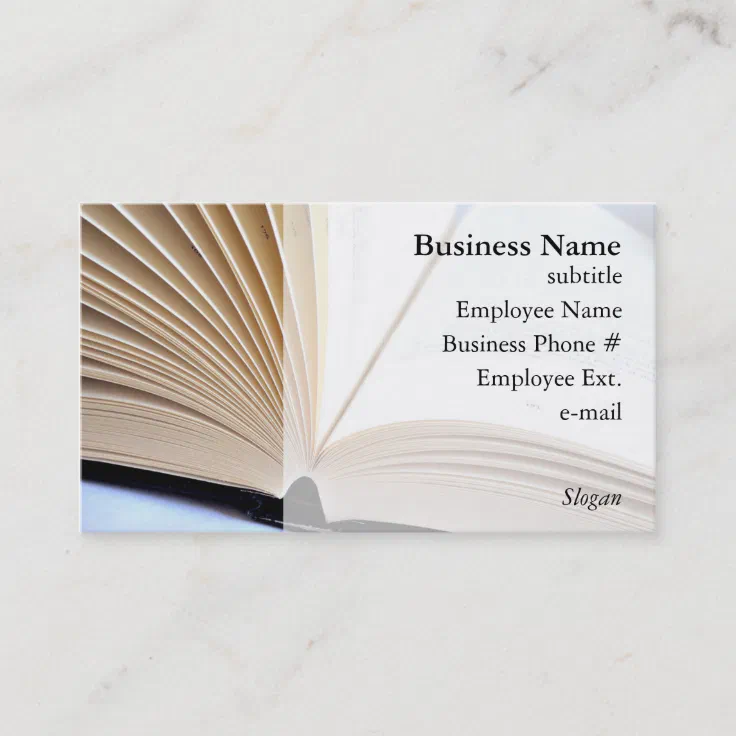 Open Book Business Cards | Zazzle