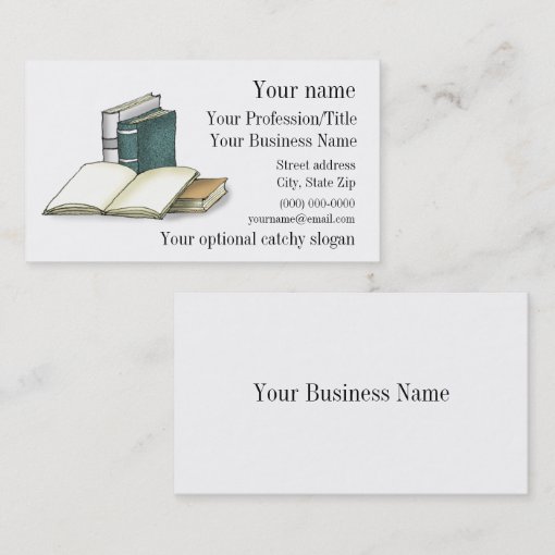 Open Book Design Business Card | Zazzle