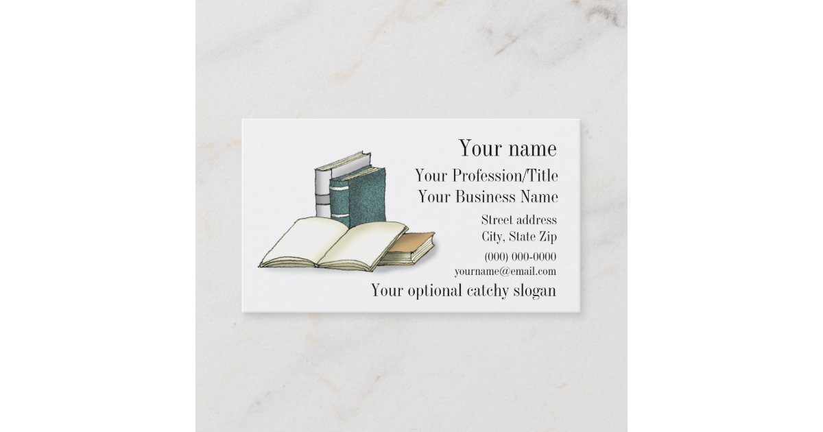 Open Book Design Business Card | Zazzle