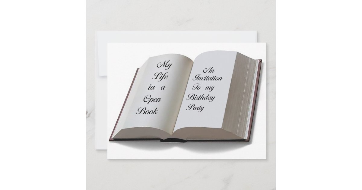 Open Book invitation card | Zazzle