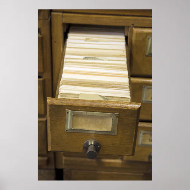 Open Card Catalog Poster | Zazzle