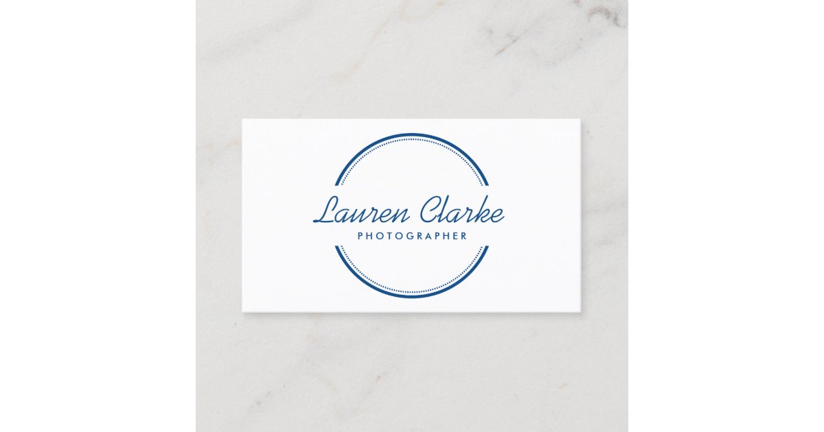 OPEN CIRCLE LOGO in BLUE Business Card | Zazzle
