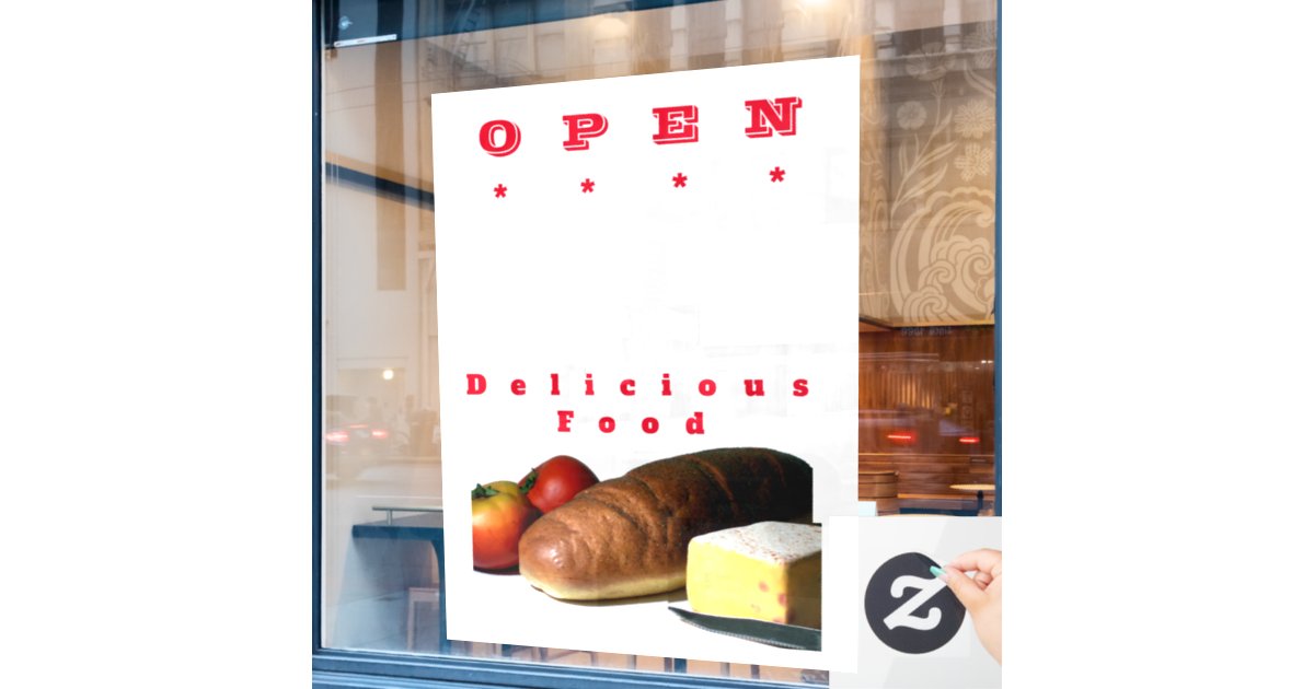 Open For Business Window Poster Size: 52" x 72", Window Cling | Zazzle