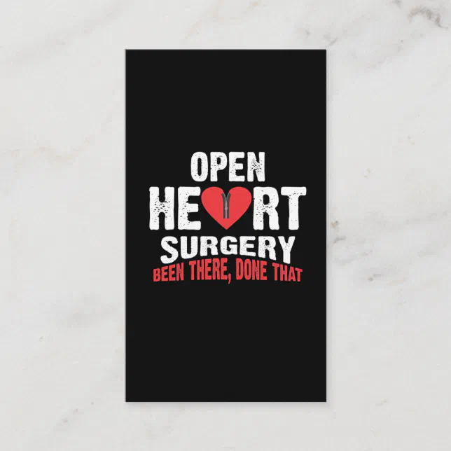 Open Heart Surgery Patient Bypass Recovery Business Card | Zazzle