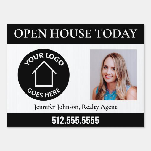 Open House Custom Real Estate Company Logo Yard Sign | Zazzle
