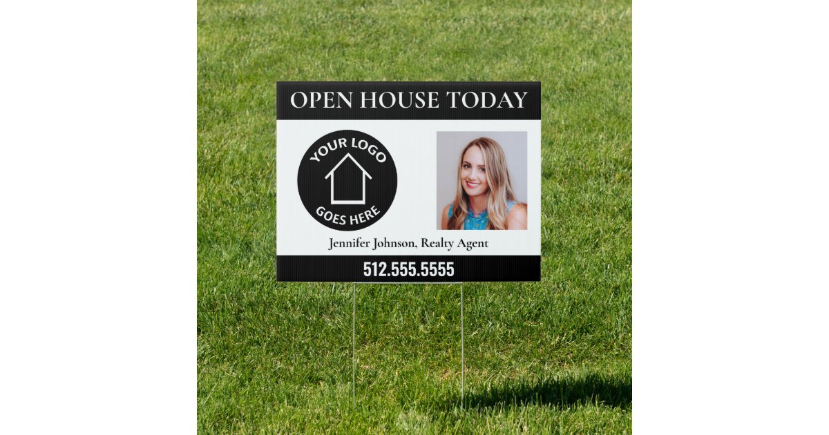Open House Custom Real Estate Company Logo Yard Sign | Zazzle