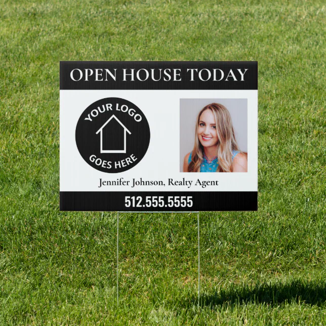 Open House Custom Real Estate Company Logo Yard Sign | Zazzle