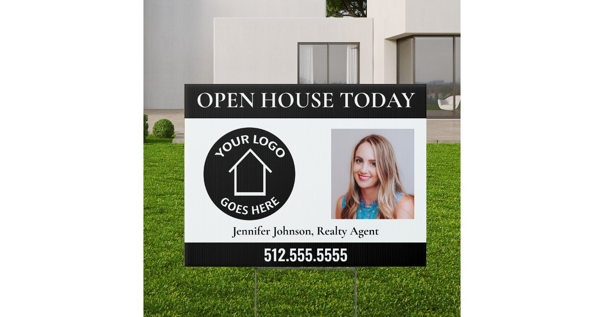 Open House Custom Real Estate Company Logo Yard Sign | Zazzle