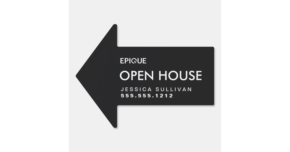 Open House Directional Arrow 18x24 Sign | Zazzle