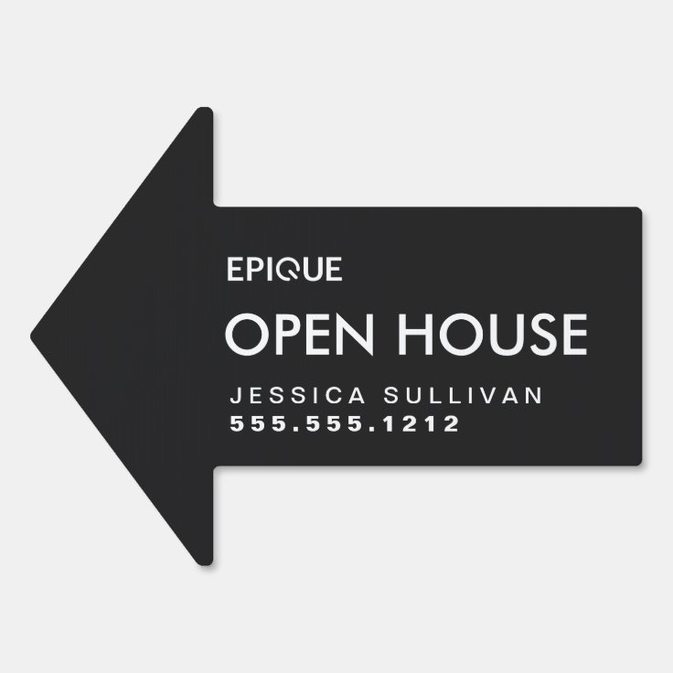 Open House Directional Arrow 18x24 Sign | Zazzle