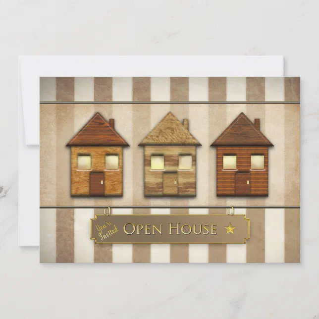 OPEN HOUSE INVITATION - Business or Personal-Brown | Zazzle