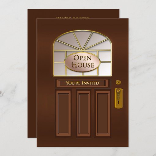 OPEN HOUSE INVITATION - DISTINGUISHED FRONT DOOR | Zazzle
