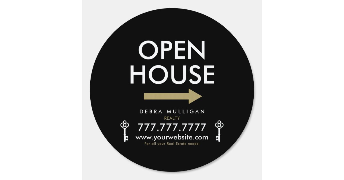 Open House Modern Real Estate Round Front Lawn Si Sign | Zazzle