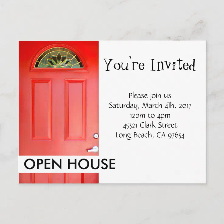 OPEN HOUSE postcard | Zazzle