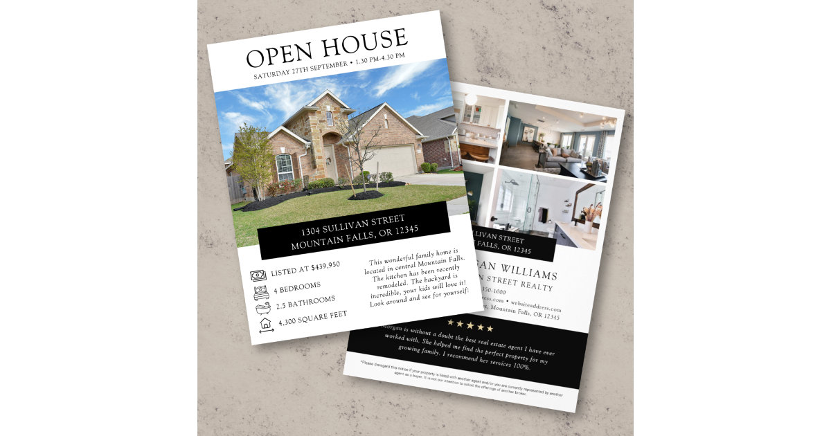 Open House Property Listing Real Estate Flyer | Zazzle