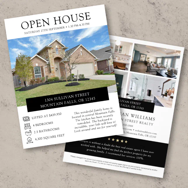 Open House Property Listing Real Estate Flyer | Zazzle