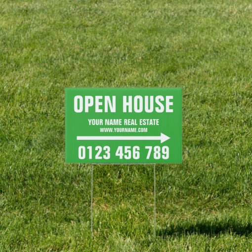 Open house real estate directional yard sign | Zazzle
