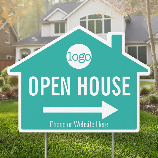Open House - Real Estate Logo with Arrow Sign | Zazzle