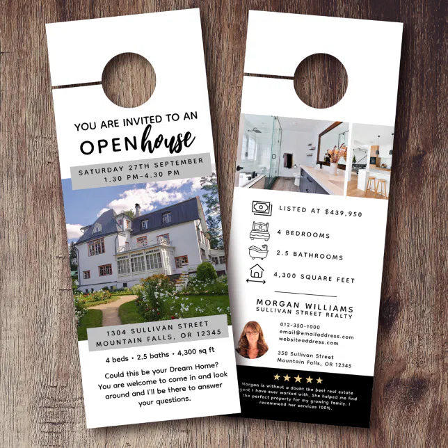 Open House Real Estate Marketing Door Hanger | Zazzle