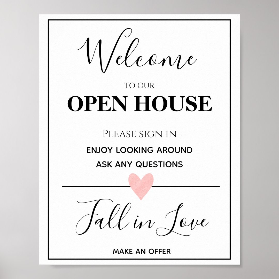 Open House Real Estate Sign, Real Estate Poster | Zazzle