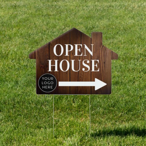 Open House Realtor Logo Rustic Wood Sign | Zazzle Open House Realtor Logo Rustic Wood Sign | Zazzle
