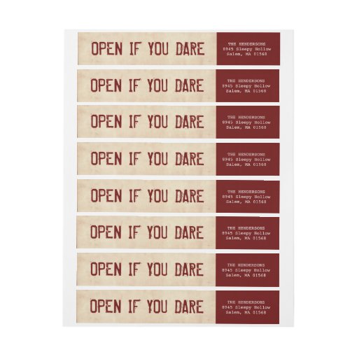 Open if You Dare Halloween Return Address Label | Zazzle
