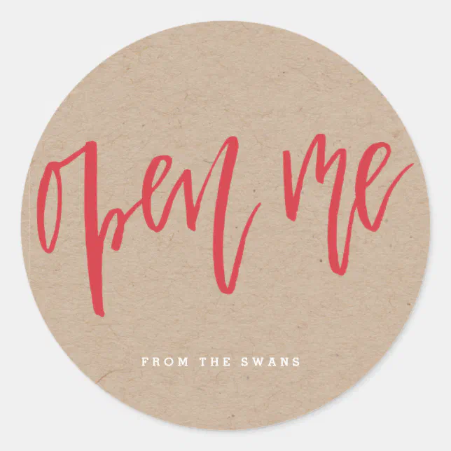 Open Me Gift Sticker | Zazzle