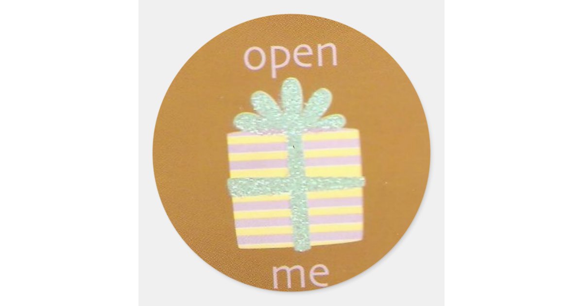 Open Me Sticker - Gold | Zazzle