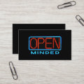 Open Minded Neon Sign Business Card | Zazzle