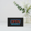 Open Minded Neon Sign Business Card | Zazzle