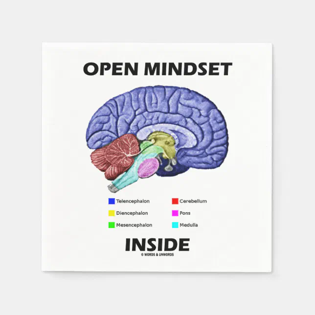 Open Mindset Inside Brain Psychology Humor Napkins | Zazzle