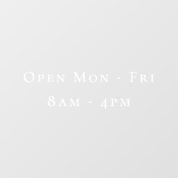 Open Monday Through Friday Angled Dash Business Window Cling | Zazzle