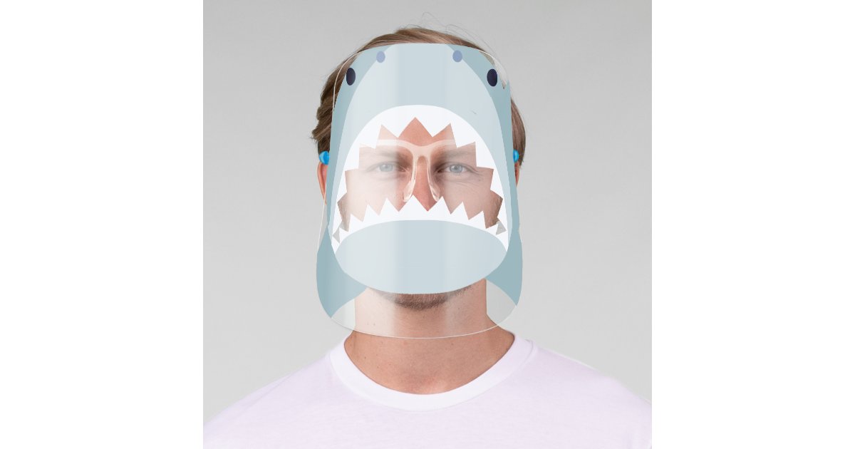 Open Mouth Shark Face Shield | Zazzle