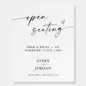 Open Seating Sign | Modern Minimalist Wedding Sign | Zazzle