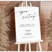 Open Seating Sign | Modern Minimalist Wedding Sign | Zazzle