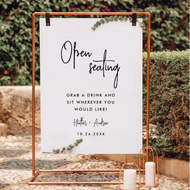 Open Seating Wedding Seating Sign | Zazzle