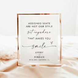 Open Seating Wedding Sign | No Assigned Seats | Zazzle