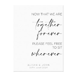 Open Seating Wedding Sign // No Seating Plan | Zazzle