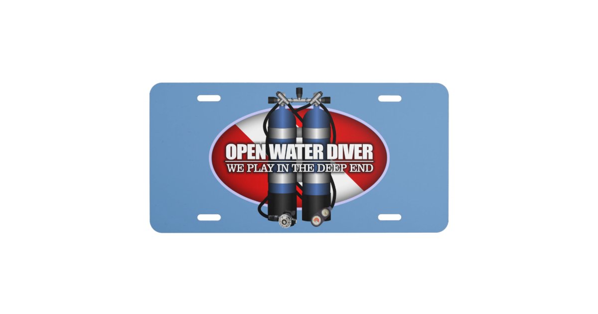 "Open Water Diver" License Plate | Zazzle