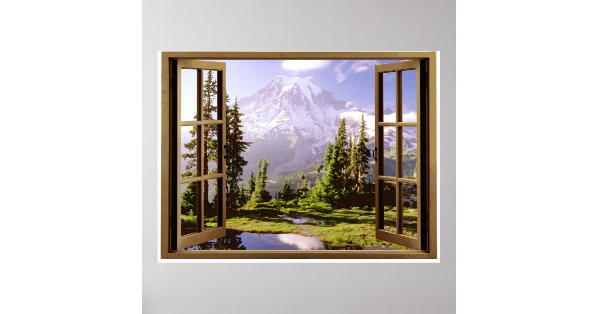 Open Window at Mt. Rainier Poster | Zazzle