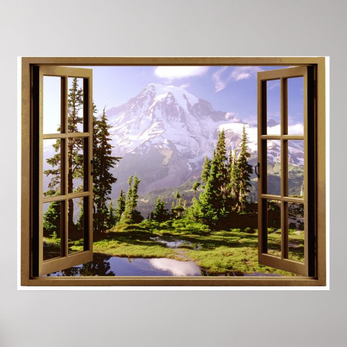 Open Window at Mt. Rainier Poster | Zazzle.com