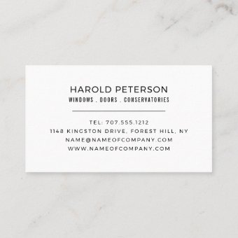 Open Window Design, Window & Door Fitter Company Business Card | Zazzle