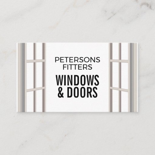 Open Window Design, Window & Door Fitter Company Business Card | Zazzle