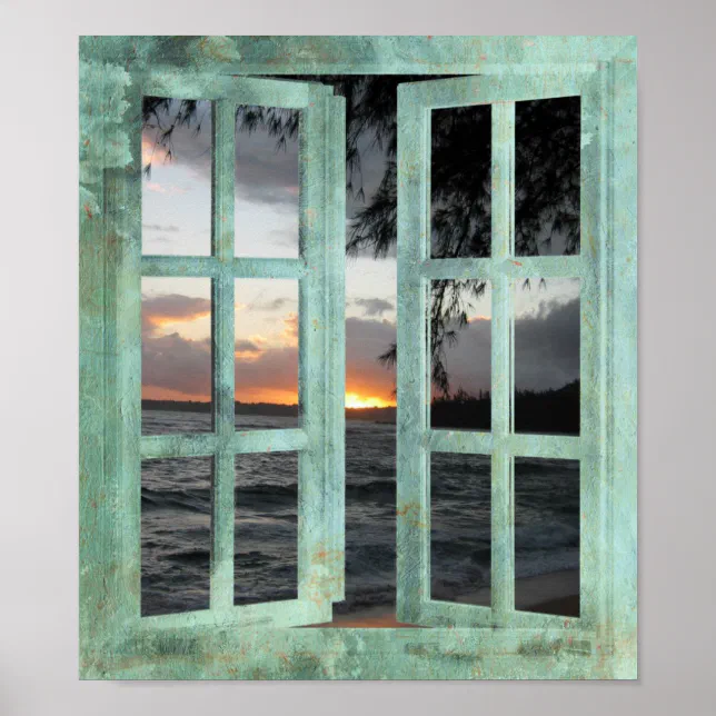 Open Window Kauai Sunset Poster | Zazzle