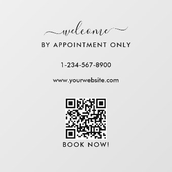 Opening Business Hours Appointment Only Welcome Window Cling | Zazzle