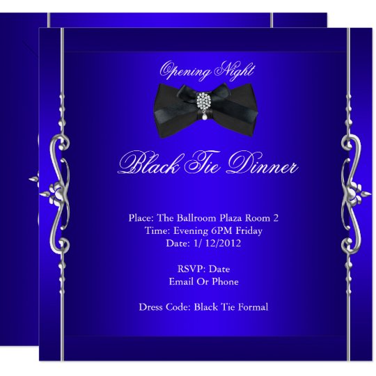 Opening Night Black Tie Formal Royal Blue Invitation | Zazzle.com