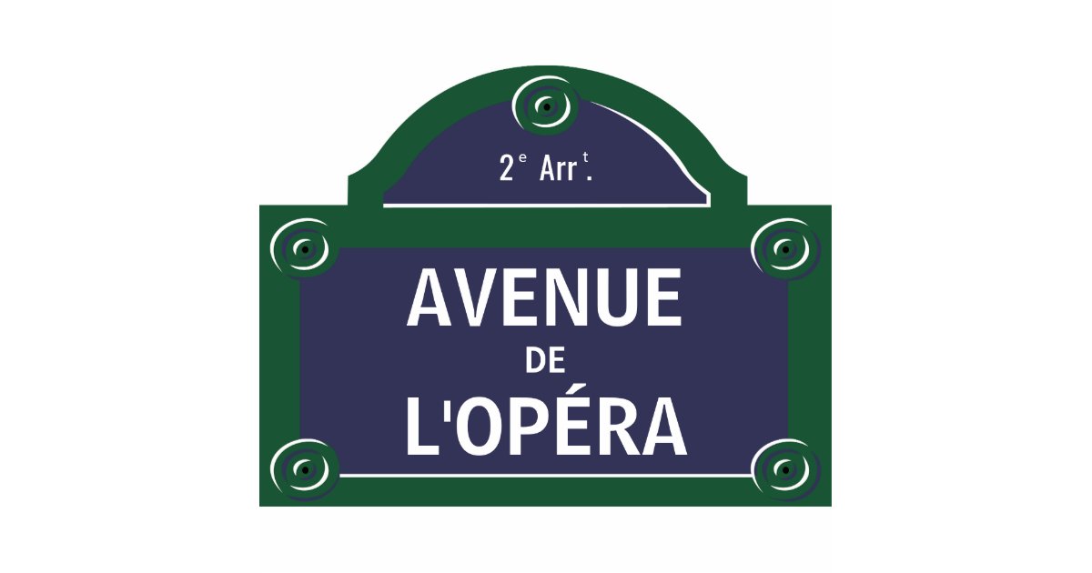 Opera Custom Paris Street Sign Cutout | Zazzle